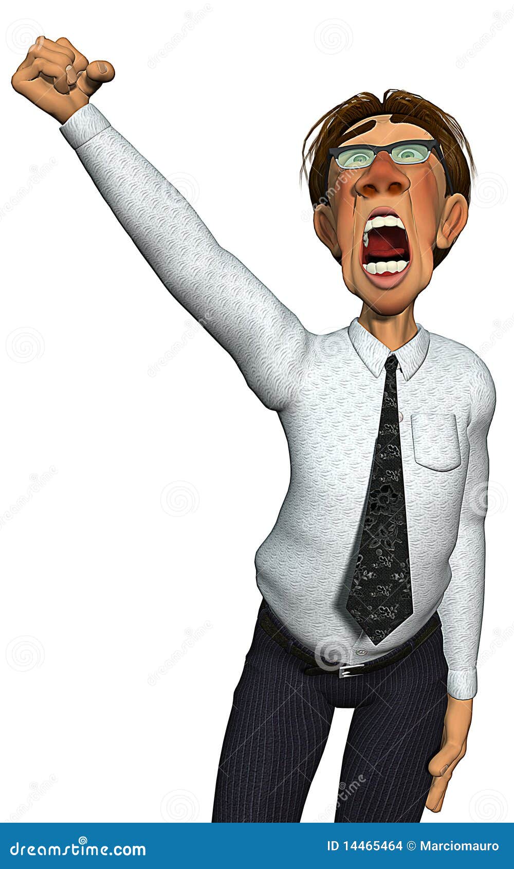 3d businessman yeah stock illustration. Illustration of employee - 14465464