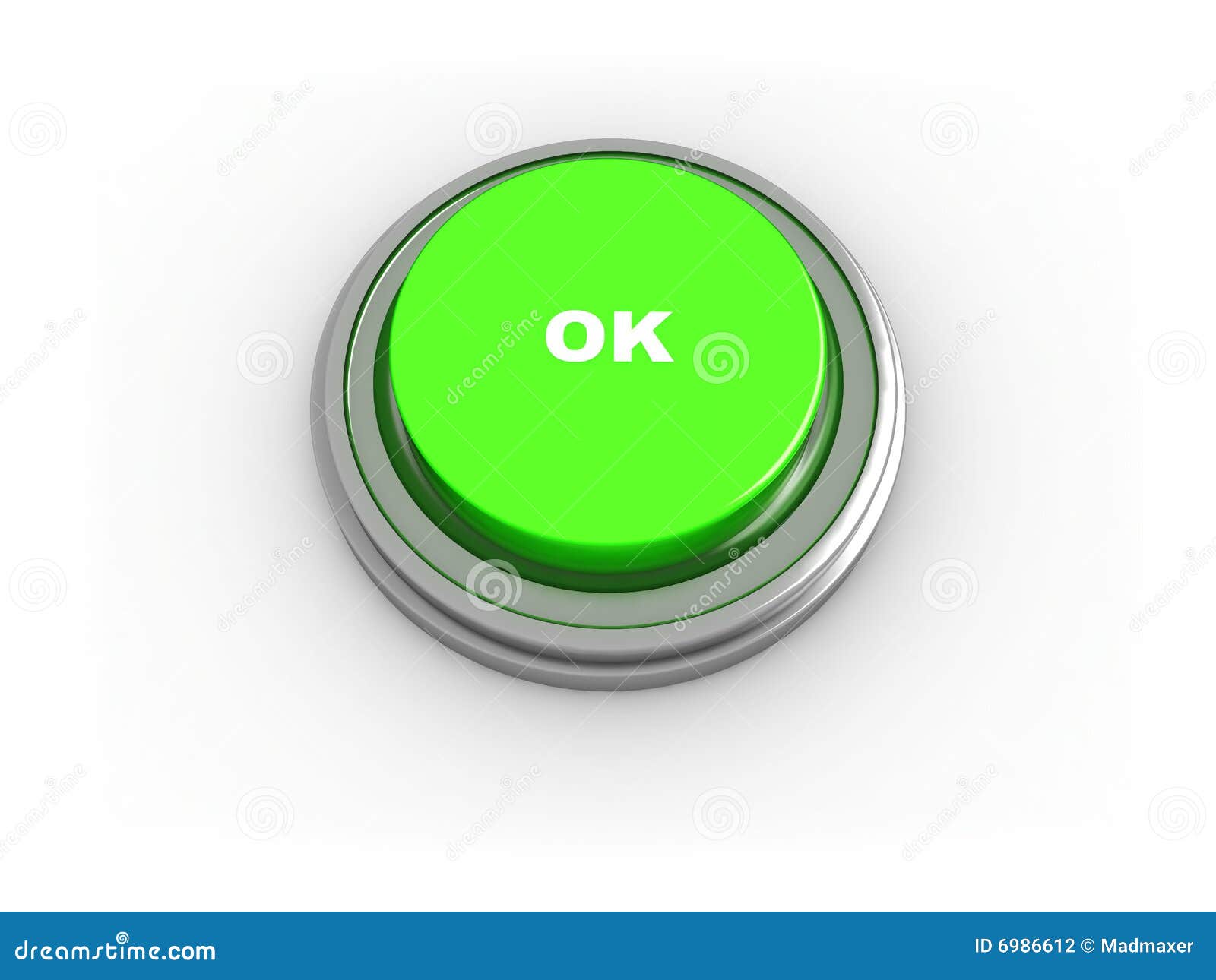 3d buton ok stock illustration. Illustration of metallic - 6986612