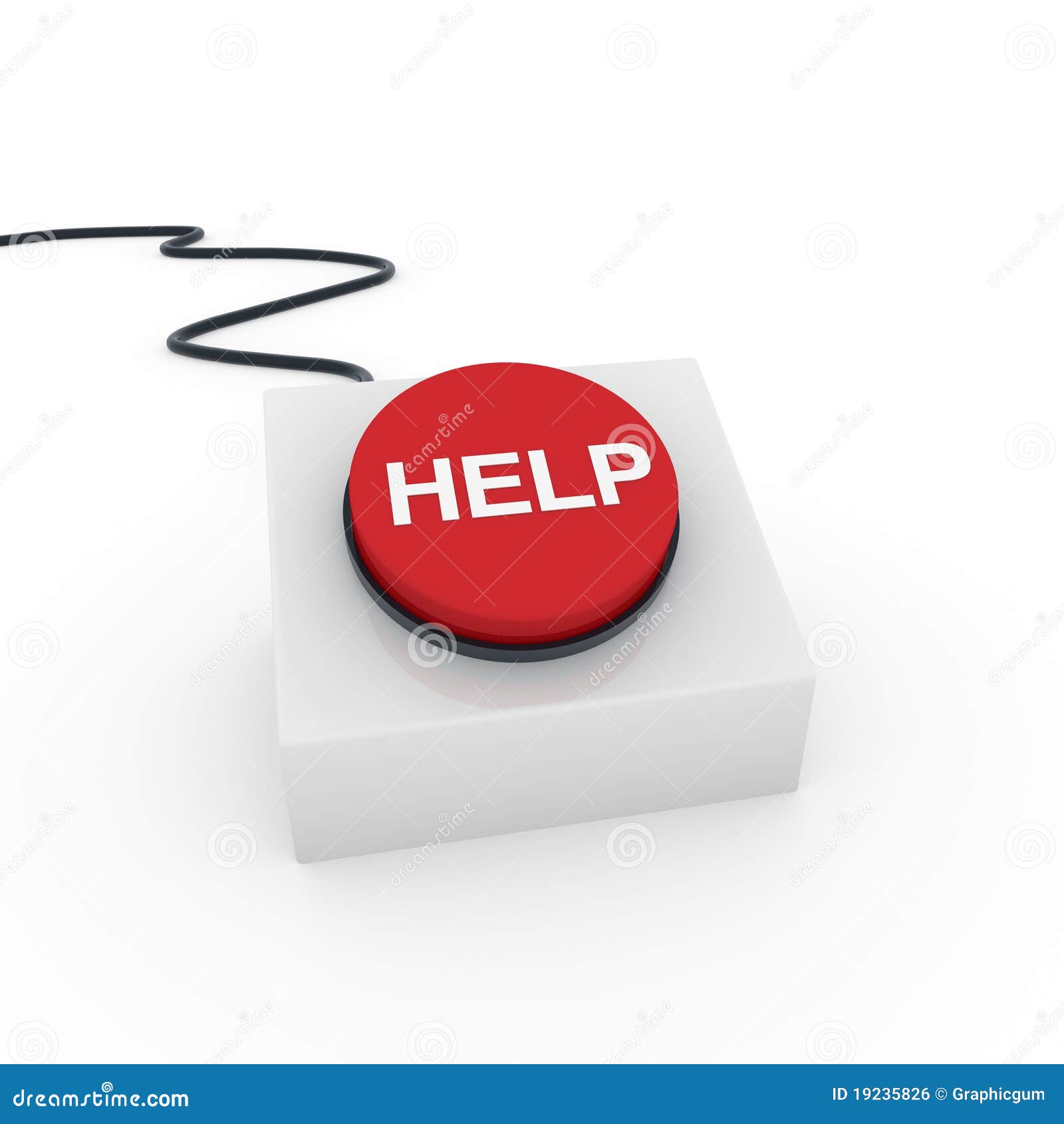3d button help stock illustration. Illustration of request - 19235826