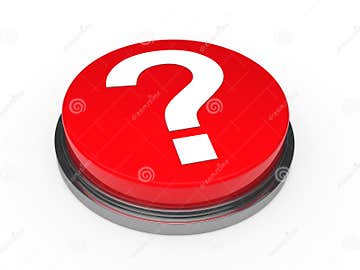 3d Button Red Question Mark Stock Illustration - Illustration of ...