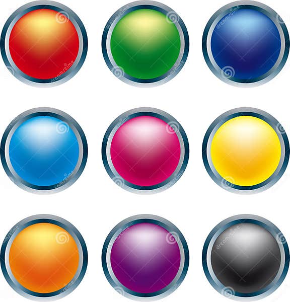 3D Buttons stock vector. Illustration of crimson, matrix - 3544158