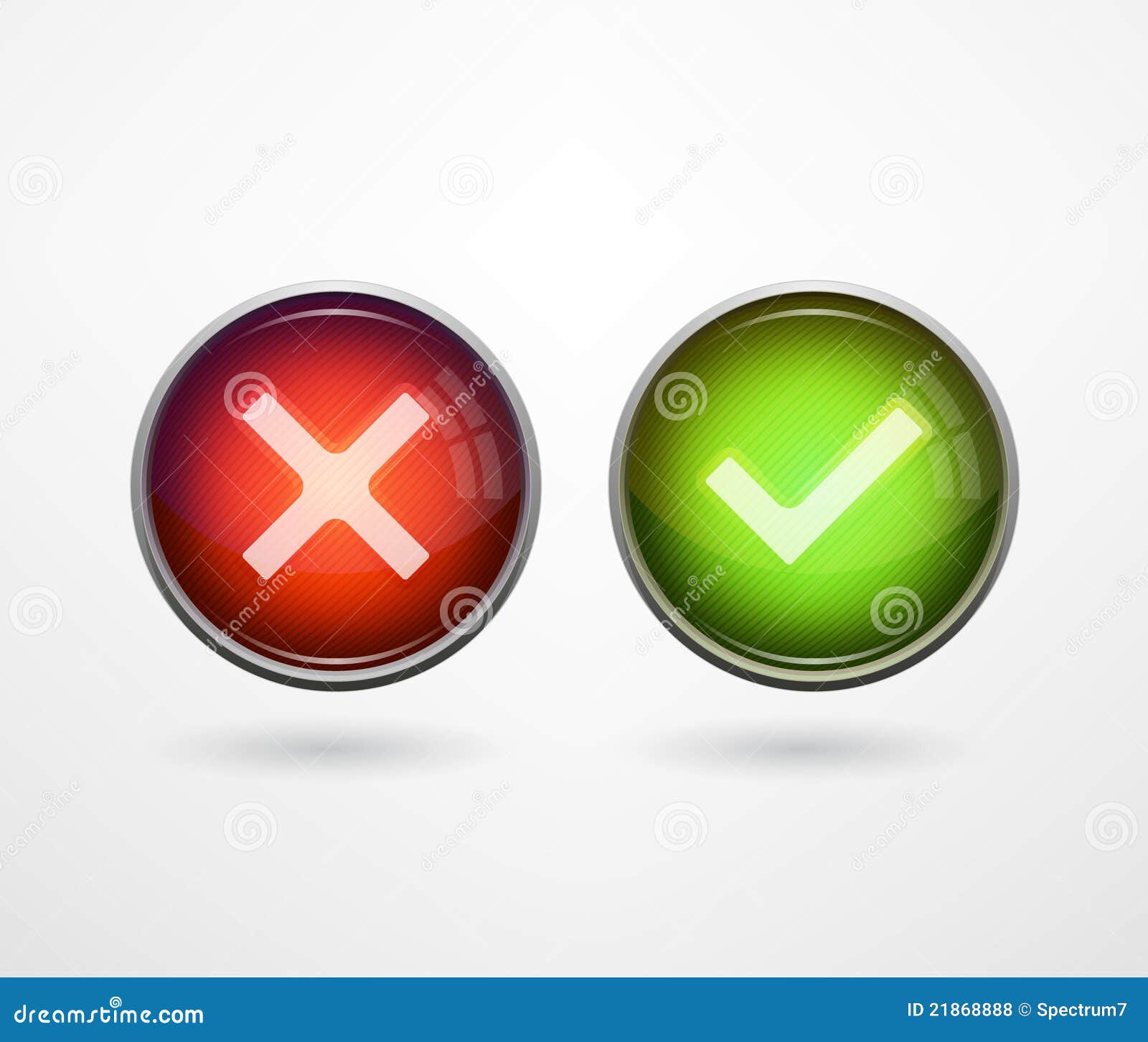 3D buttons yes/no stock vector. Illustration of right - 21868888