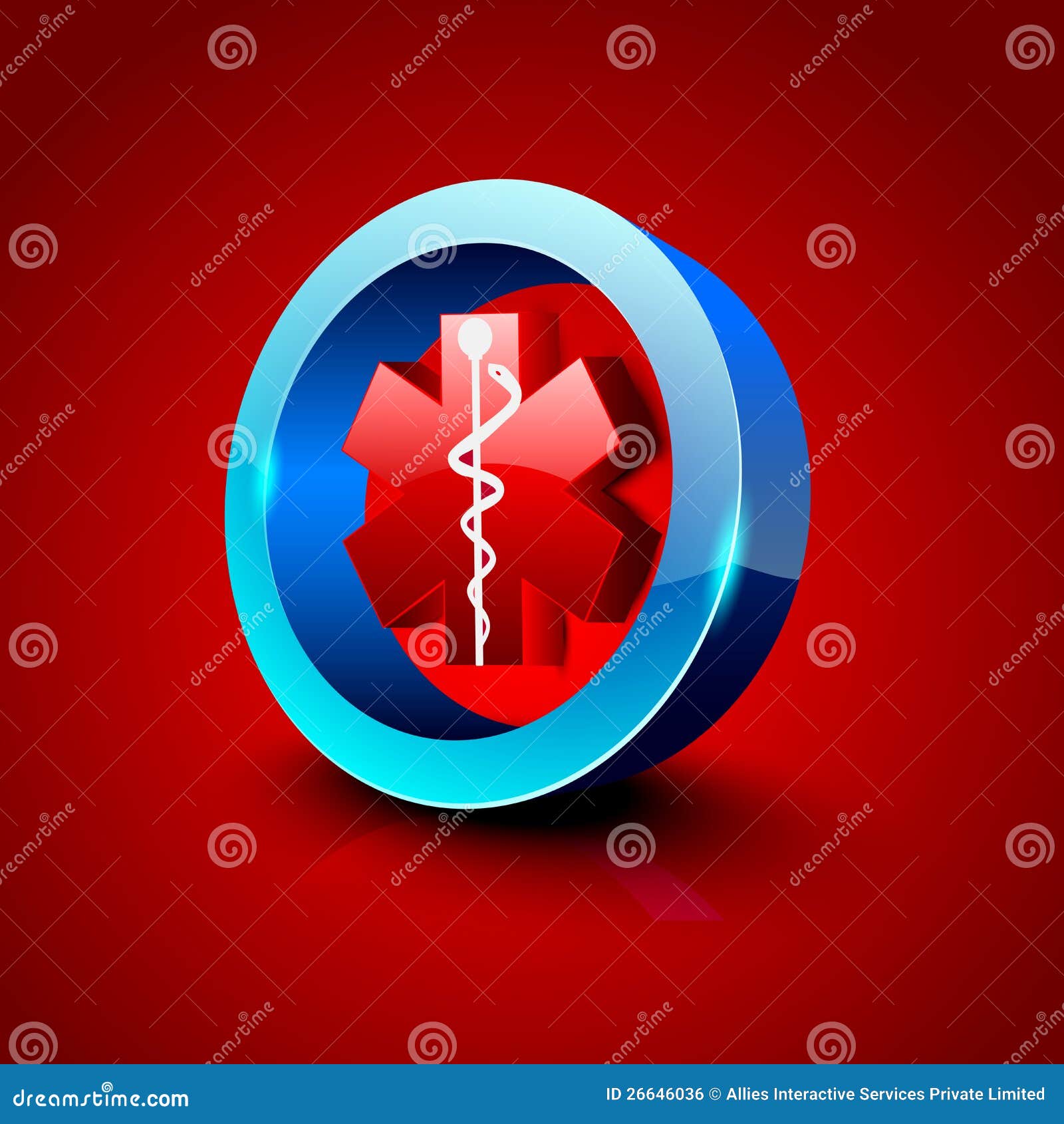 3D Caduceus Medical Symbol. Stock Illustration - Illustration of ...