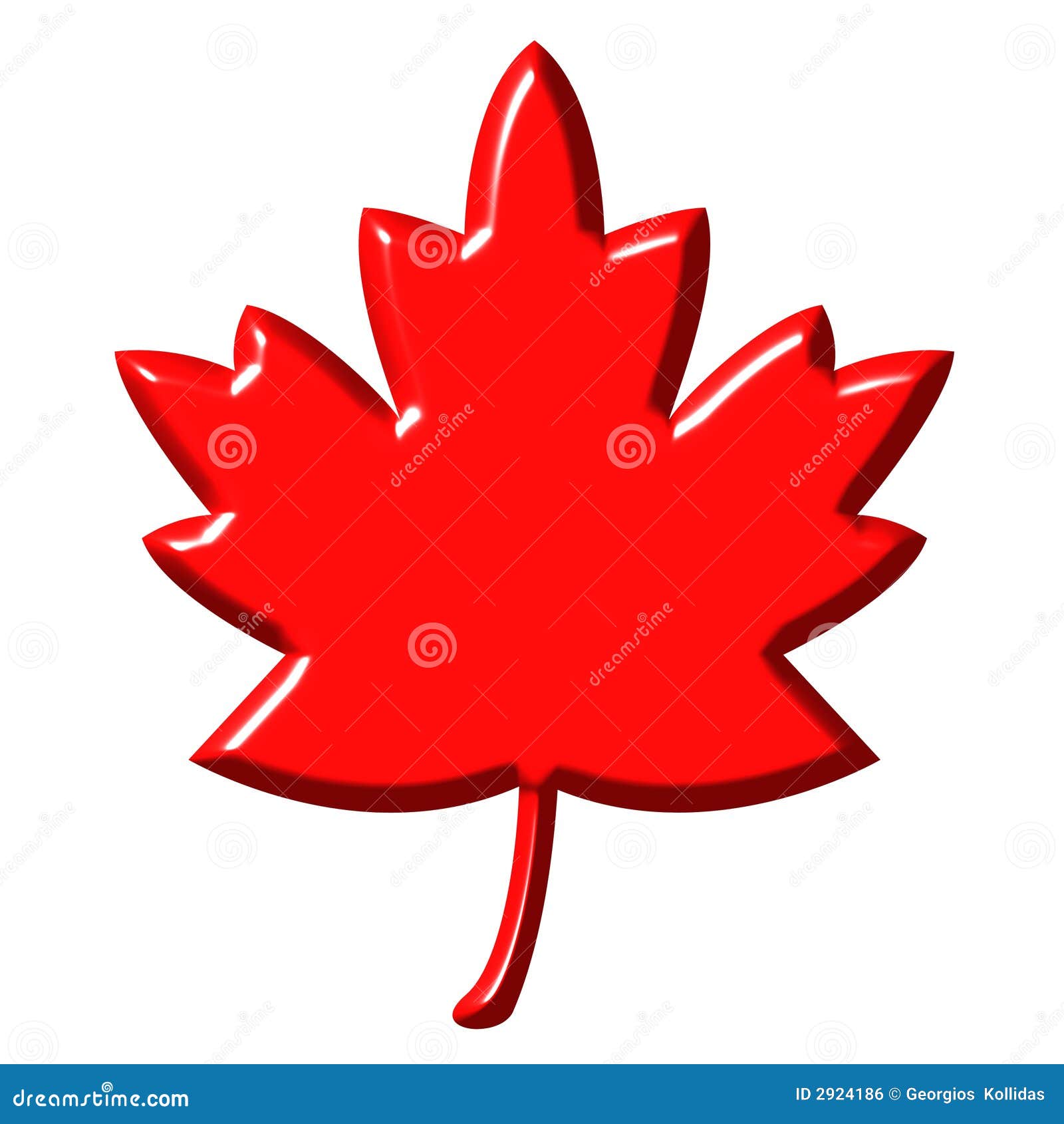 3D Canadian Leaf stock illustration. Illustration of reflection - 2924186