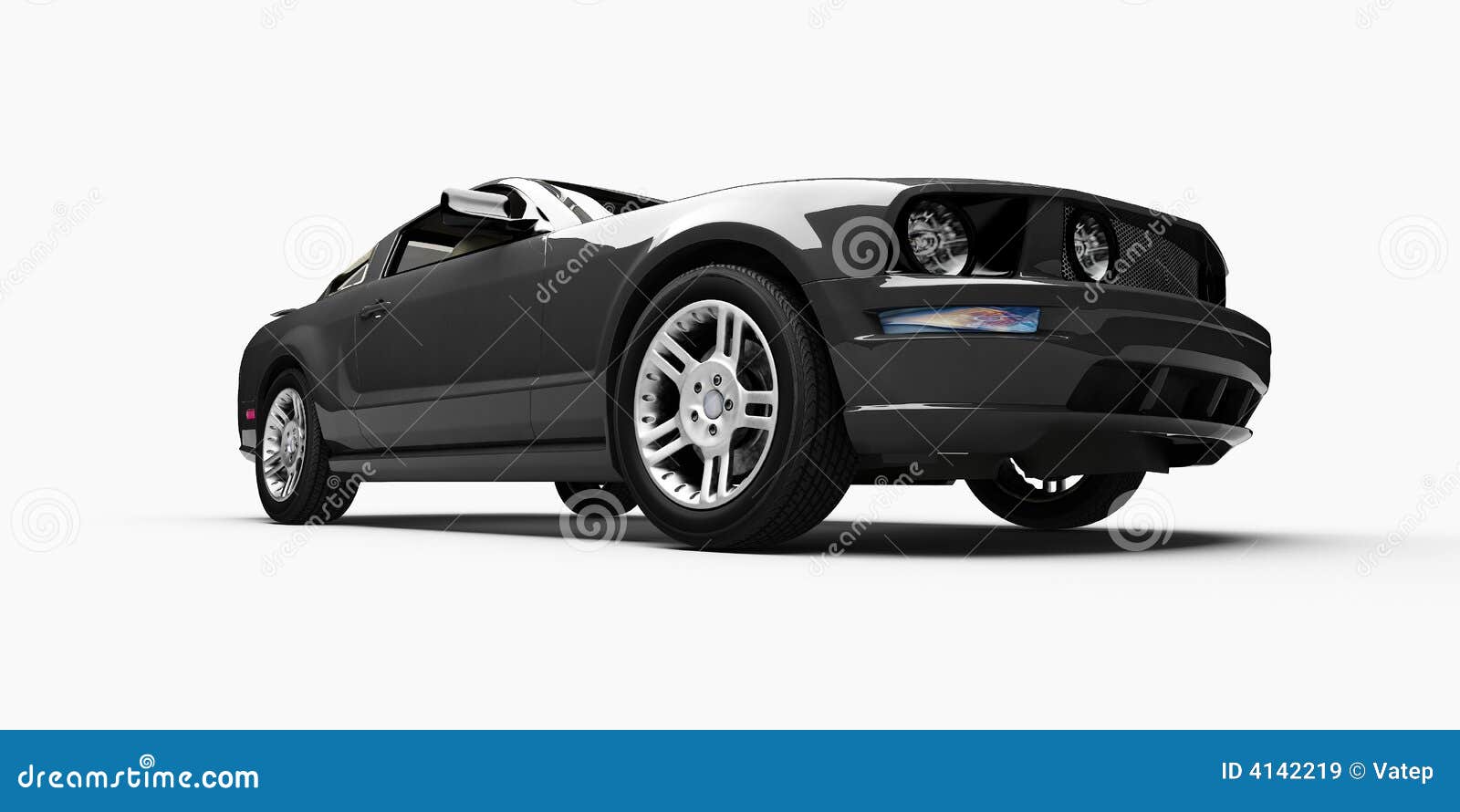 3d car stock illustration. Illustration of chrome, fast - 4142219