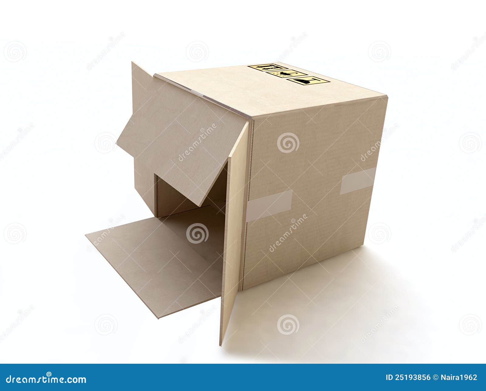 3D Cardboard Box stock illustration. Illustration of dimensional - 25193856