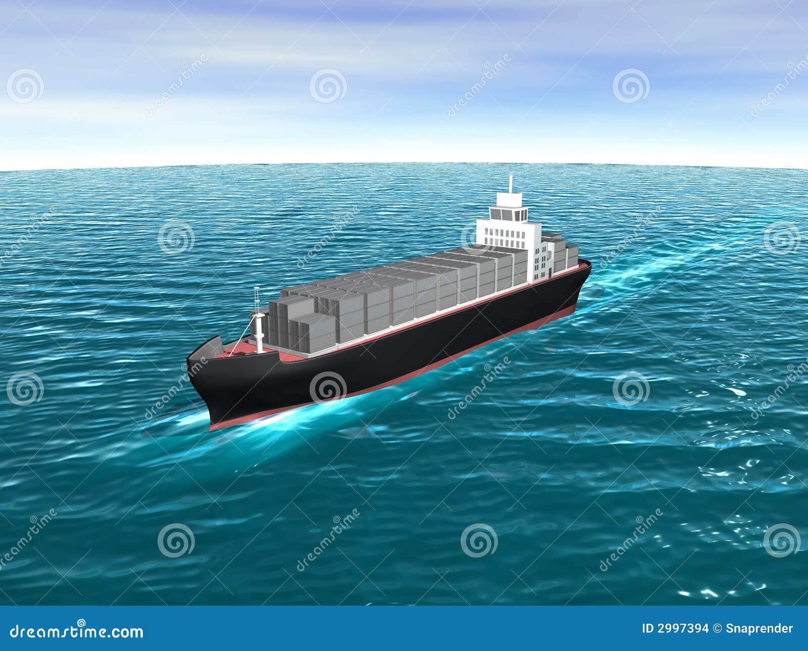 3D Cargo Ship stock illustration. Illustration of export - 2997394