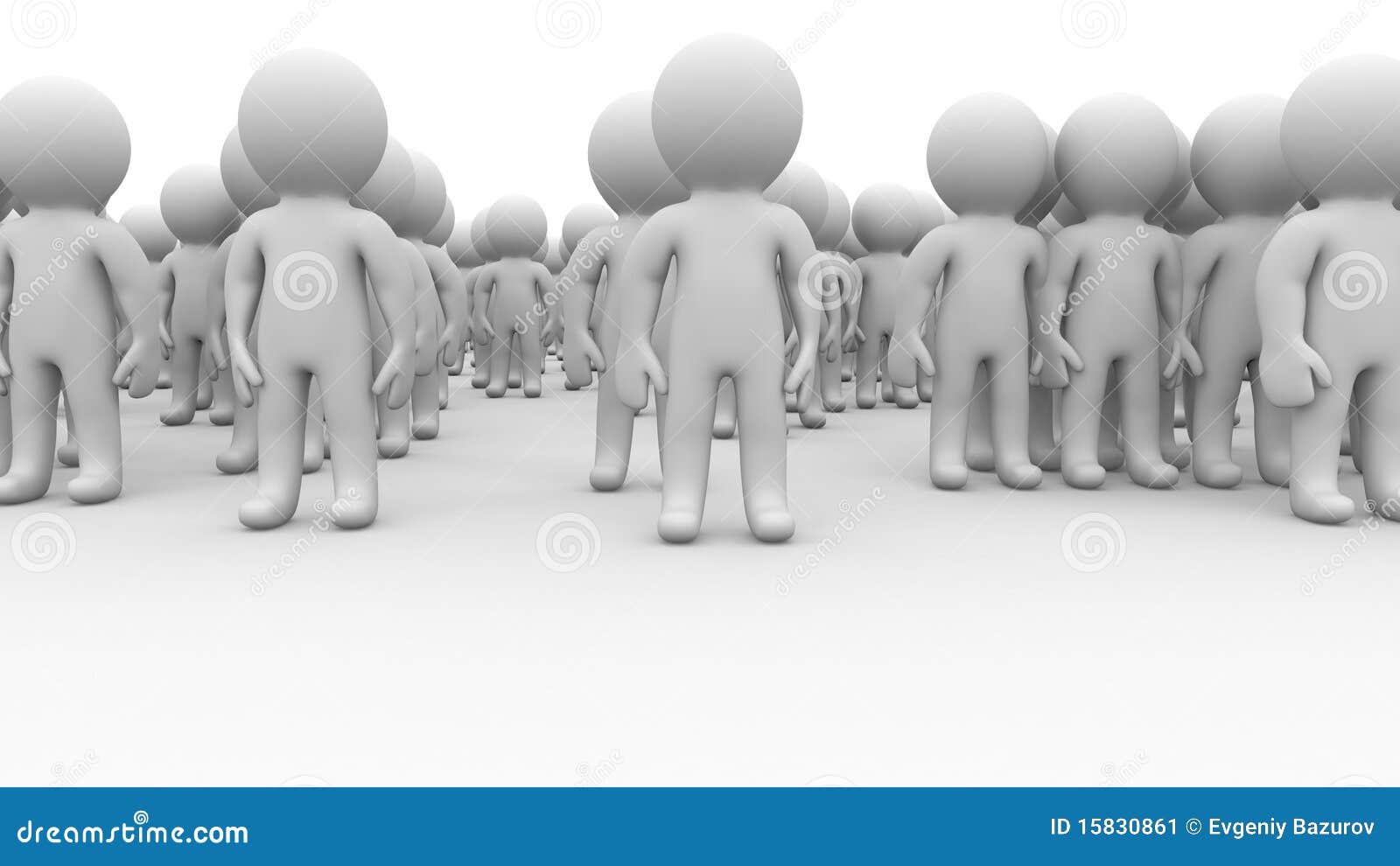 3d Cartoon Humans People Huge Crowd Stay Stock Illustration ...