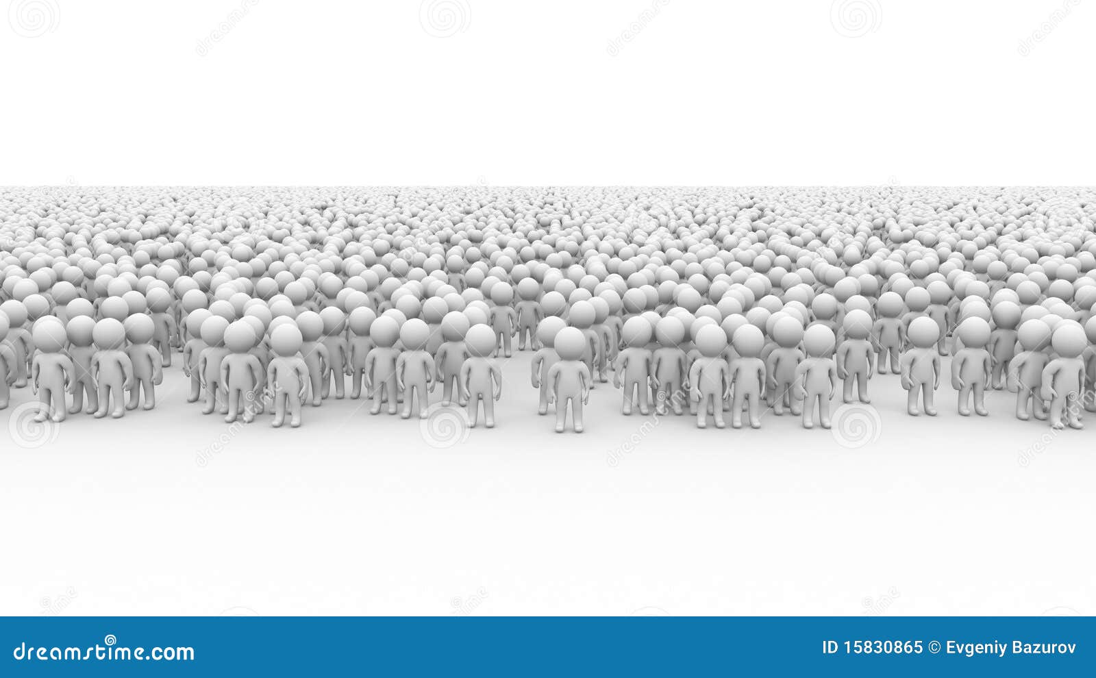 3d Cartoon Humans People Huge Crowd Stay Stock Illustration ...
