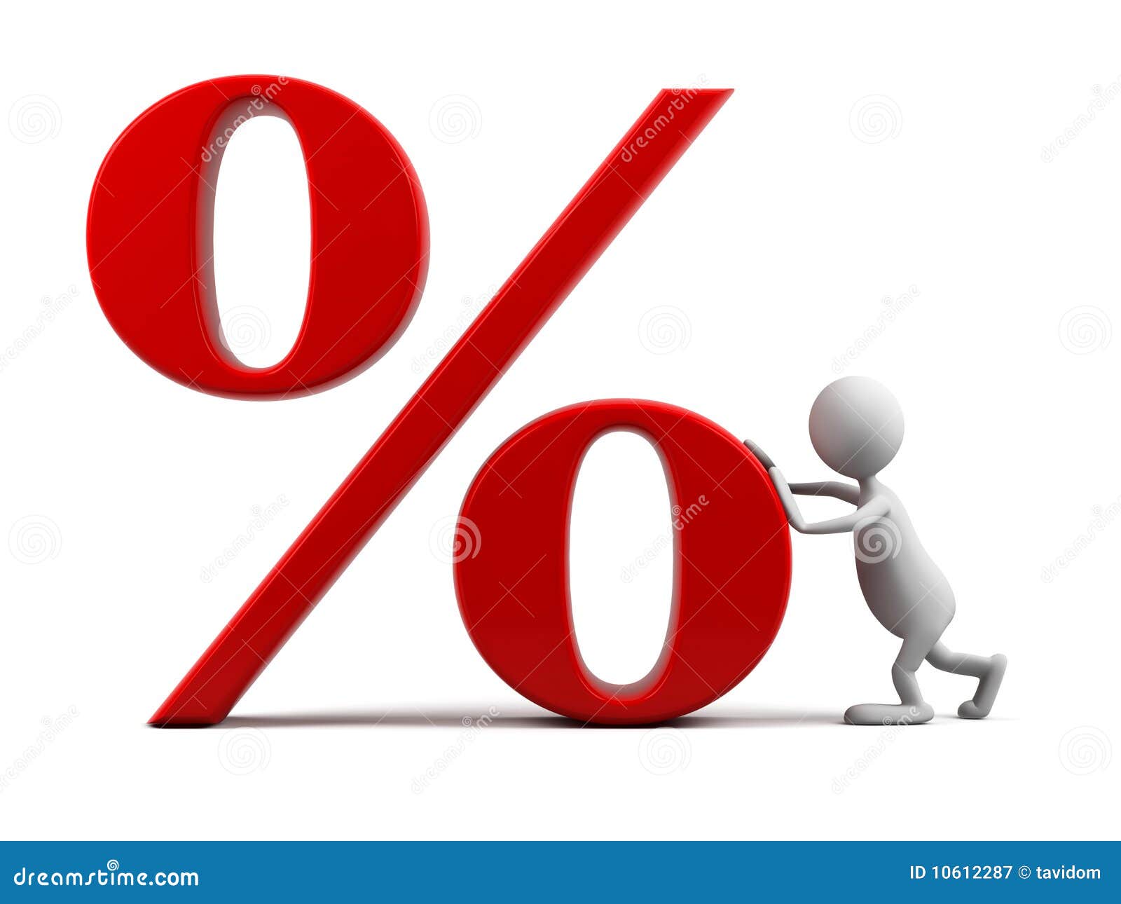 3d Cartoon Man with Percent Symbol. Stock Illustration - Illustration ...