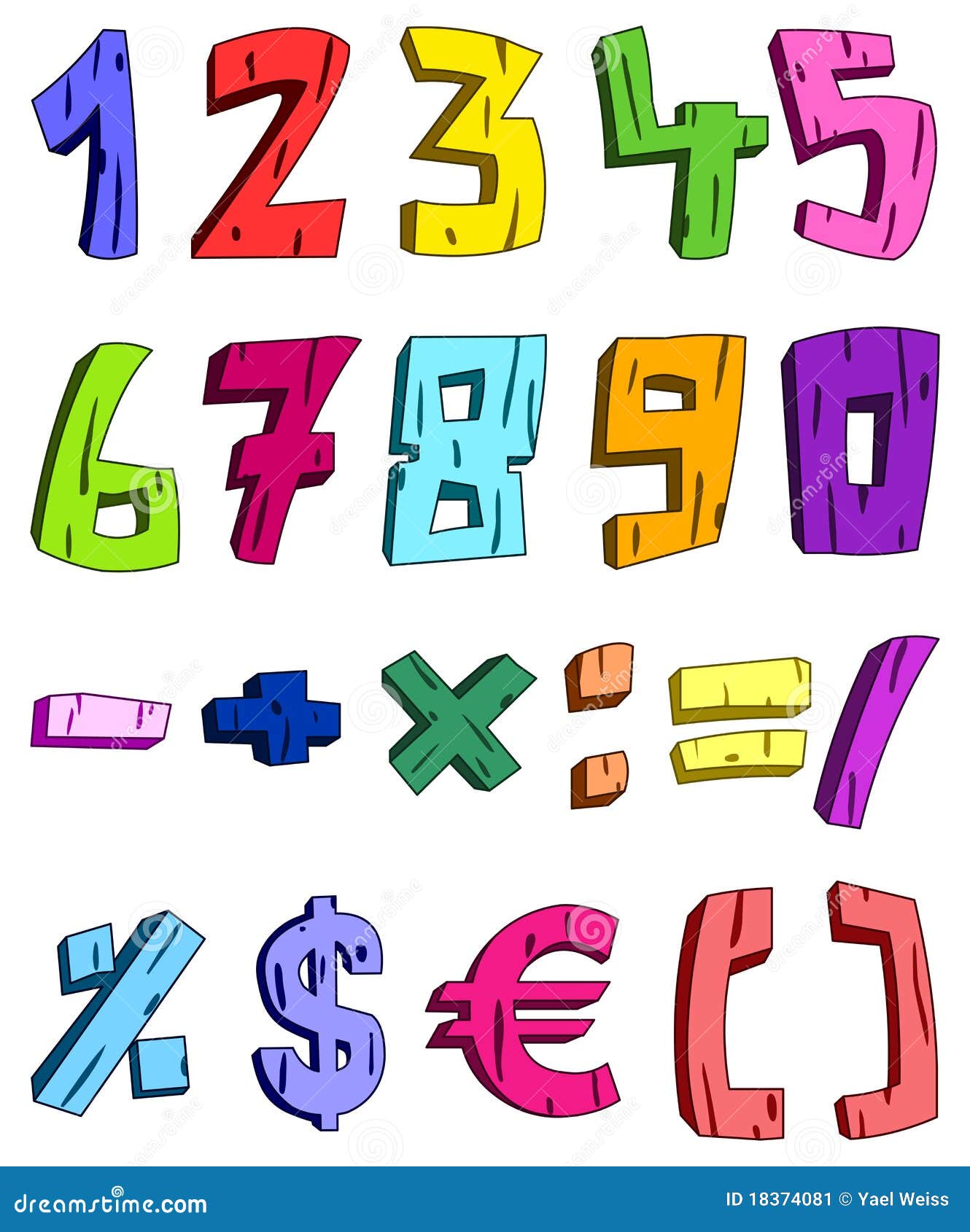 3d cartoon numbers stock vector. Illustration of numbers - 18374081