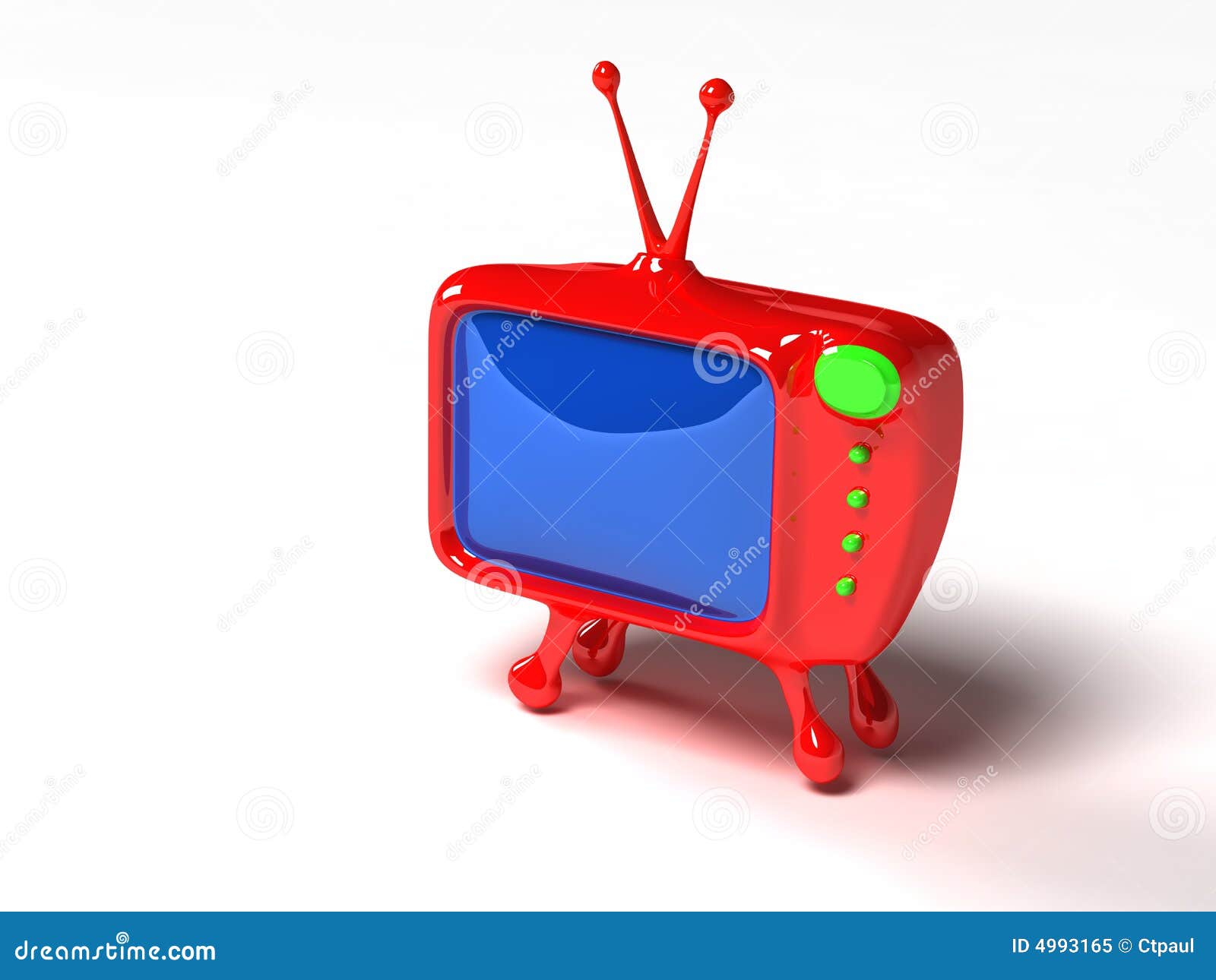 3D Cartoon TV stock illustration. Illustration of display - 4993165