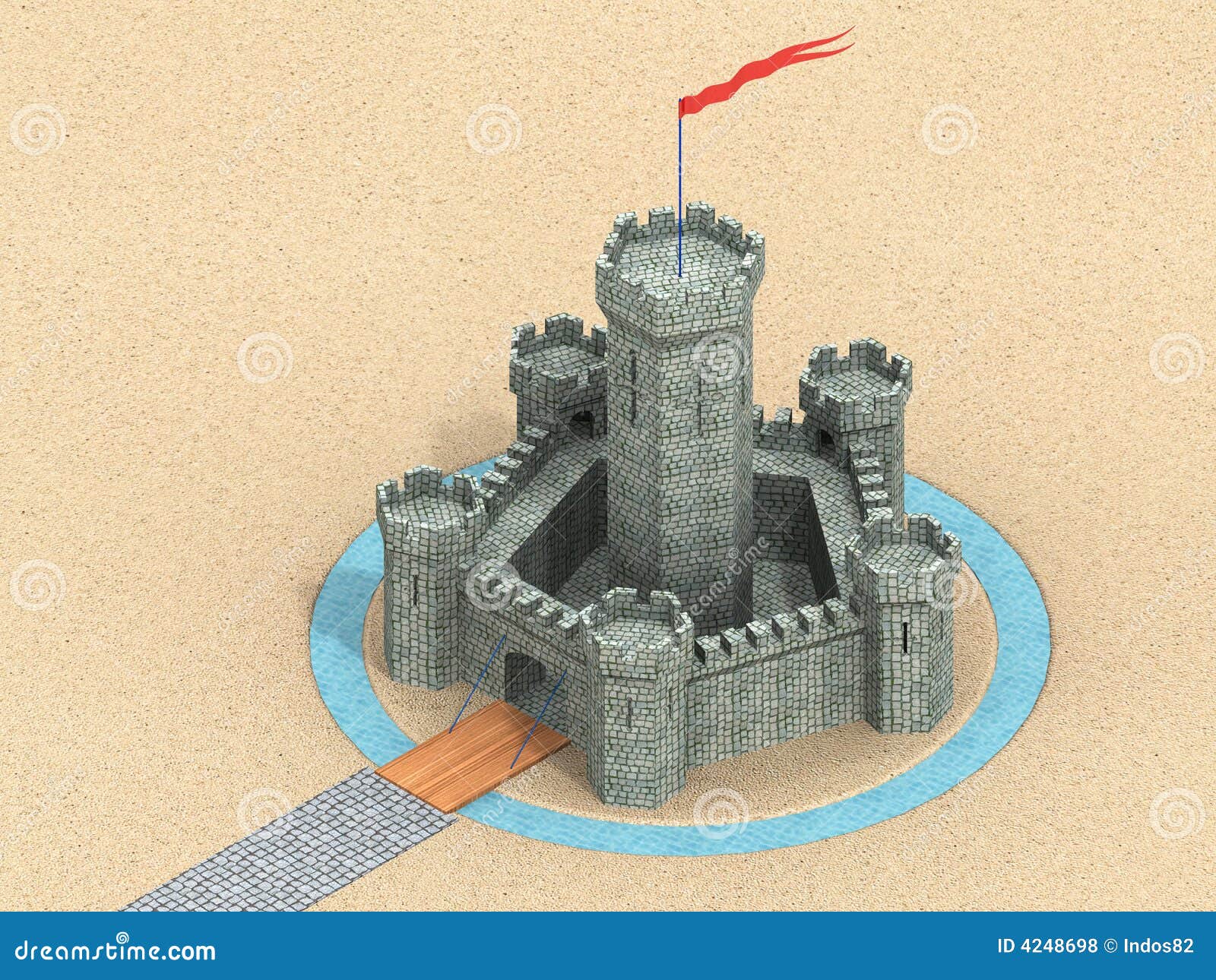 3D Castle stock illustration. Illustration of historic - 4248698