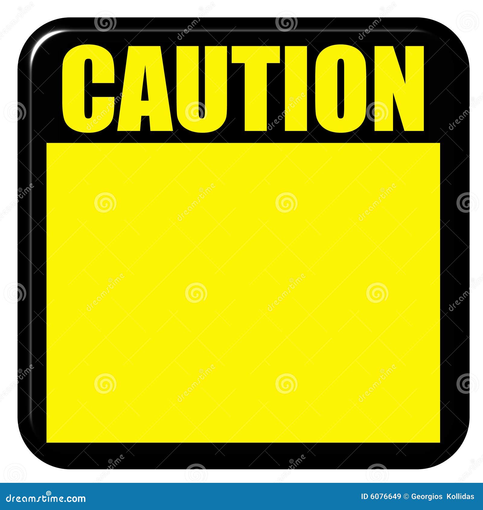 3D Caution Sign stock illustration. Illustration of icon - 6076649