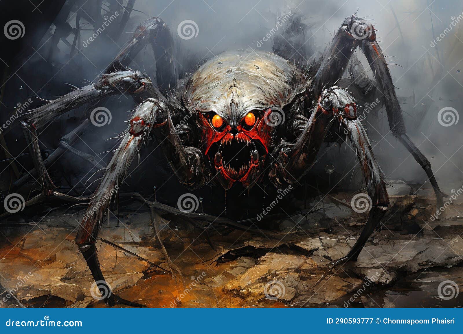 3D CG Rendering of Horror Spider. 3D CG. High Resolution Stock ...