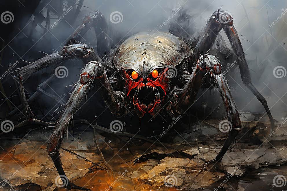 3D CG Rendering of Horror Spider. 3D CG. High Resolution Stock ...