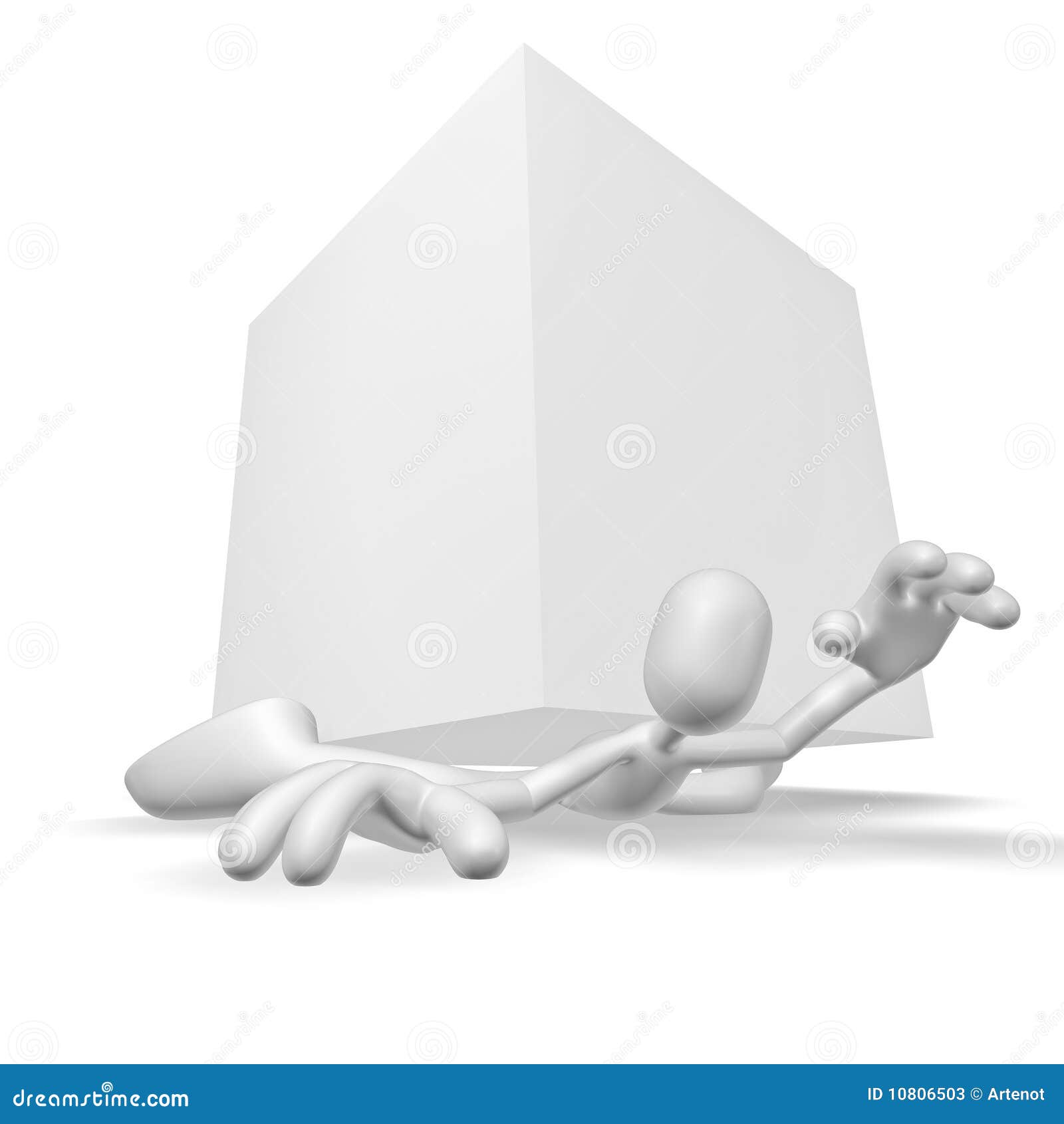 3d Character Crushed By Big Percent Symbol Royalty-Free Stock Photo ...