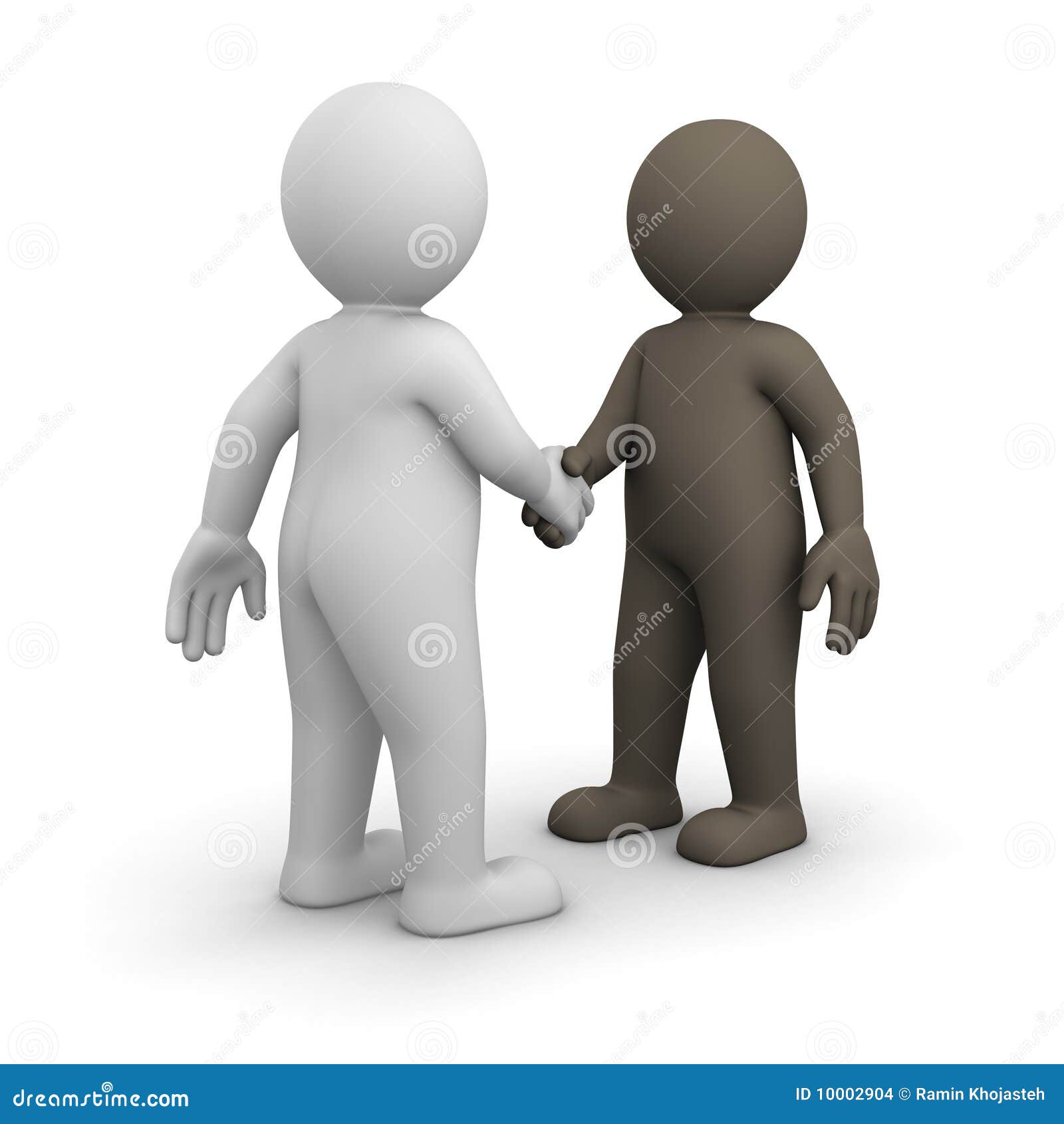 3D Character and Handshake stock illustration. Illustration of ethnic ...