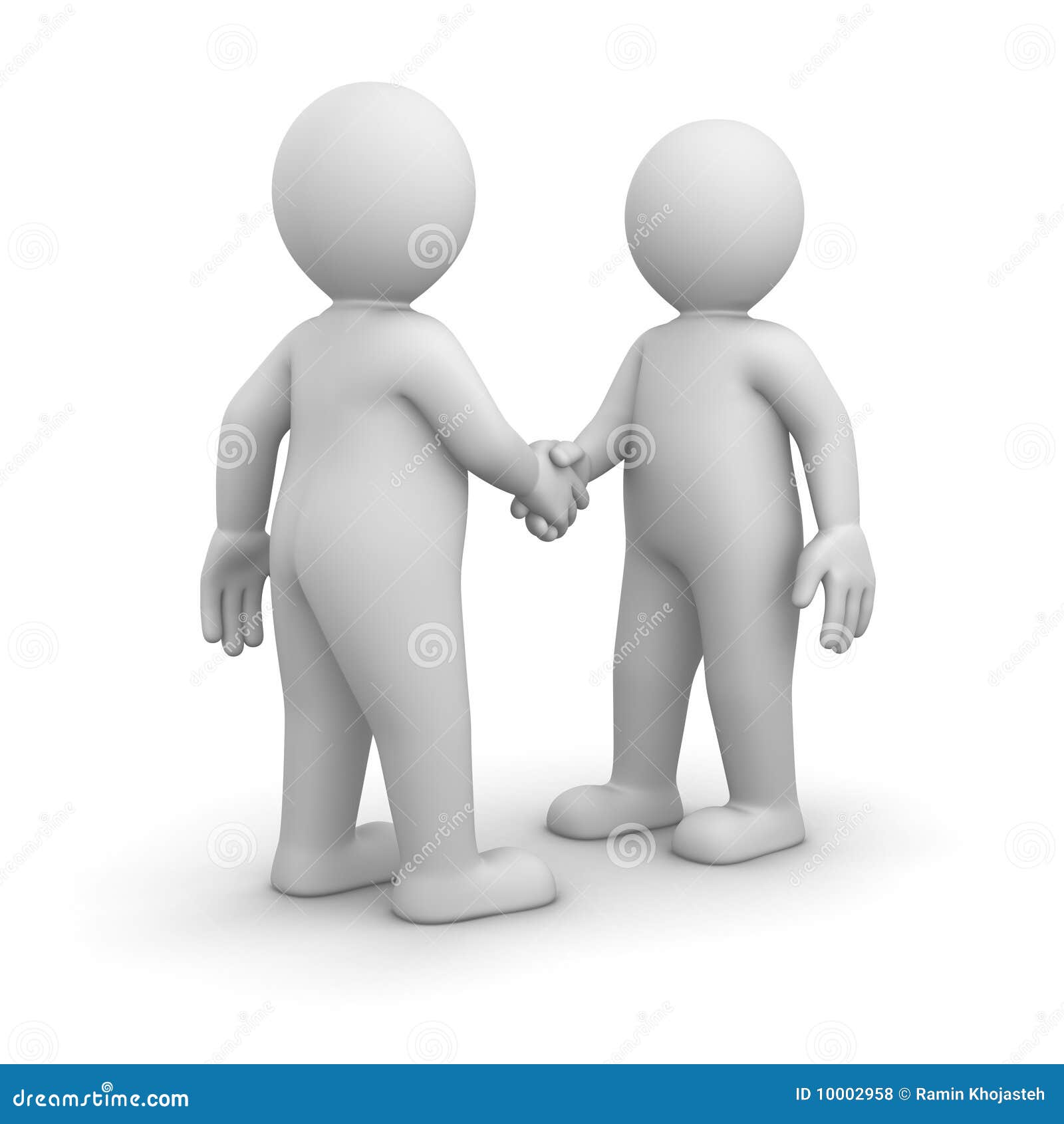 3D Character and Handshake stock illustration. Illustration of concept ...