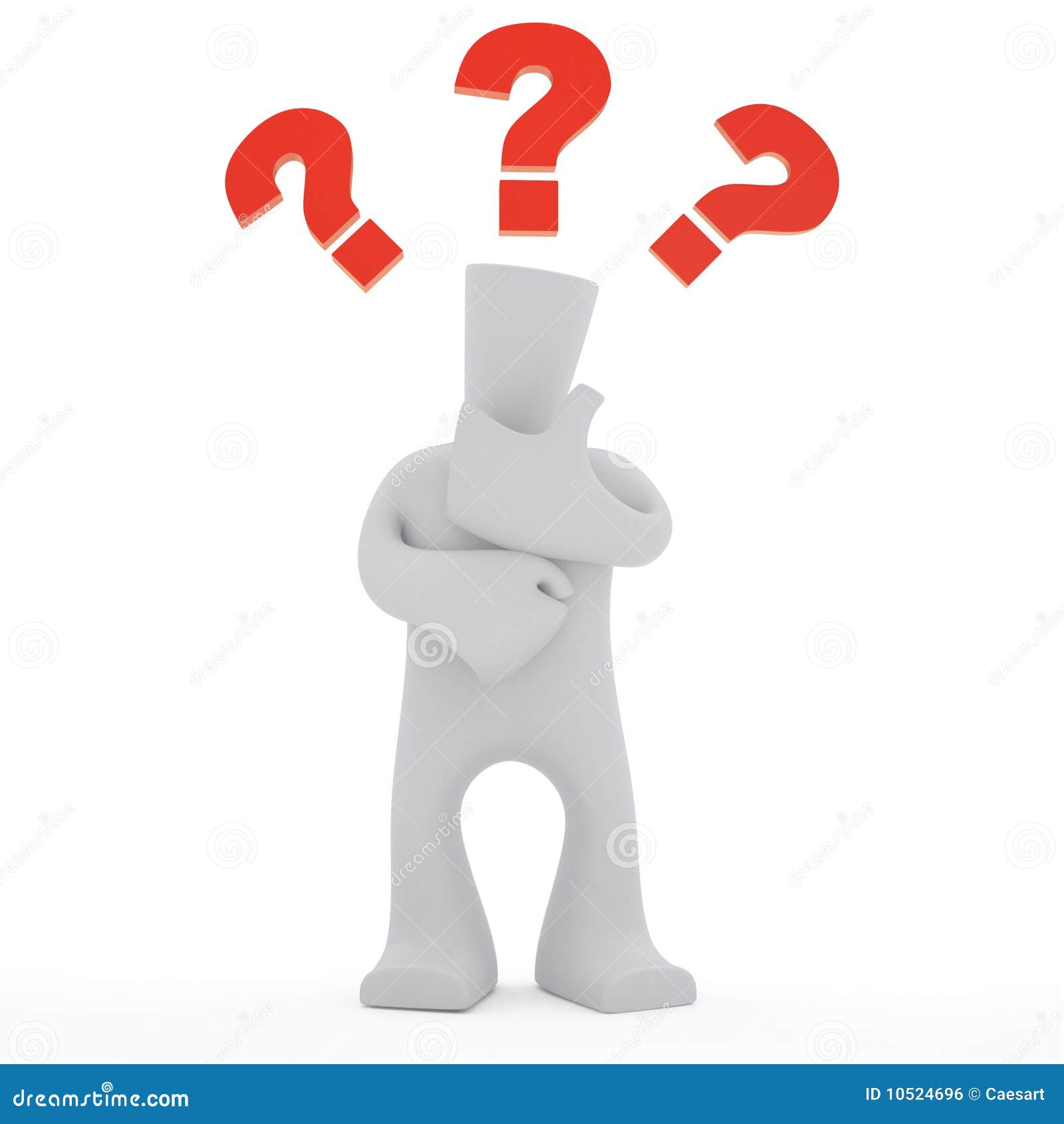 3d Character Has Many Questions Stock Illustration - Illustration of ...