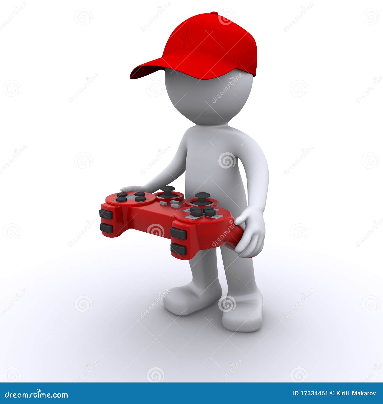 3d Character Hold Video Game Controller Stock Illustration ...