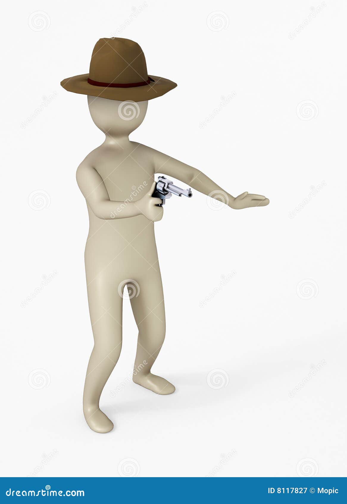 3D character holding a gun stock illustration. Illustration of firearm ...