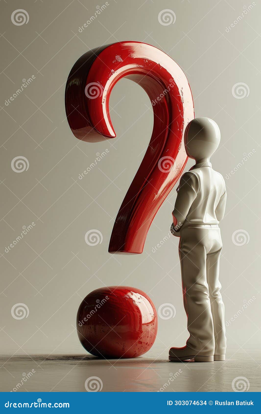 3d Character: an Inquisitive Figure Adorned with a Dynamic Question ...