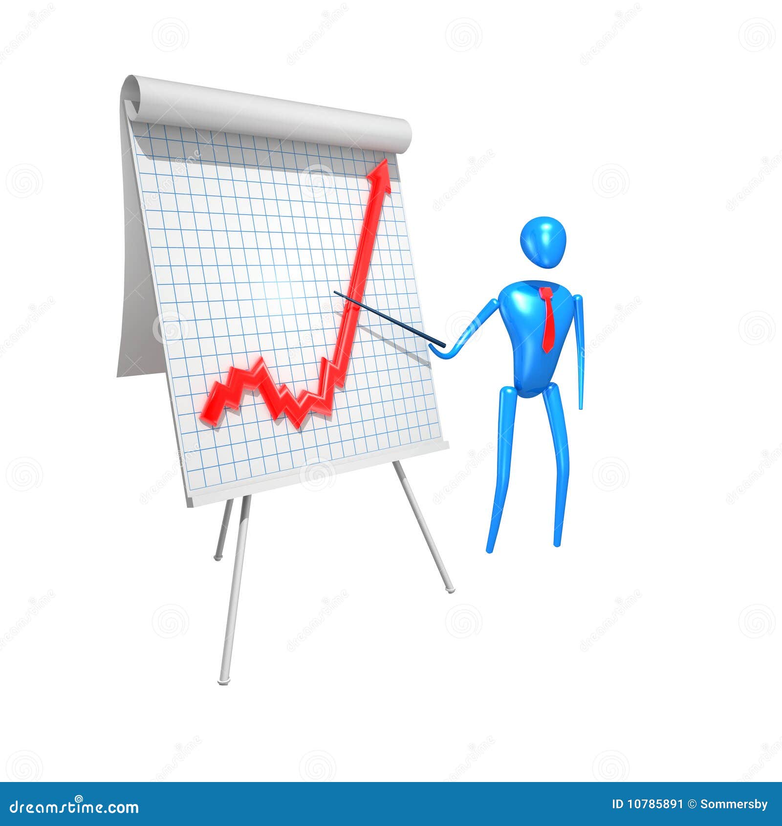 3d Character Man with Business Graph Stock Illustration - Illustration ...