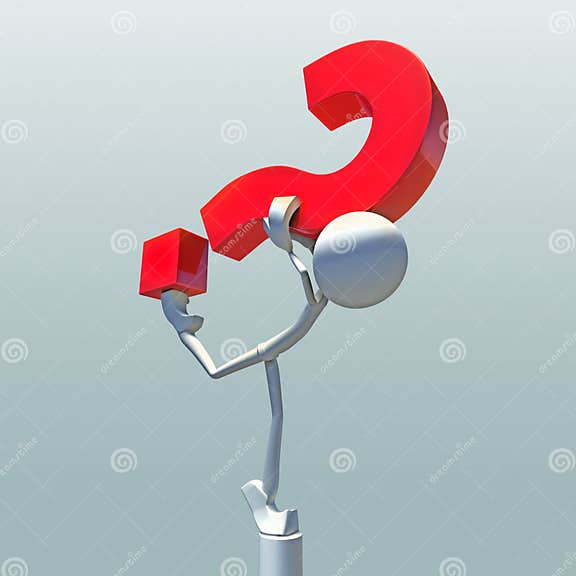 3D Character and Question Mark Stock Illustration - Illustration of ...
