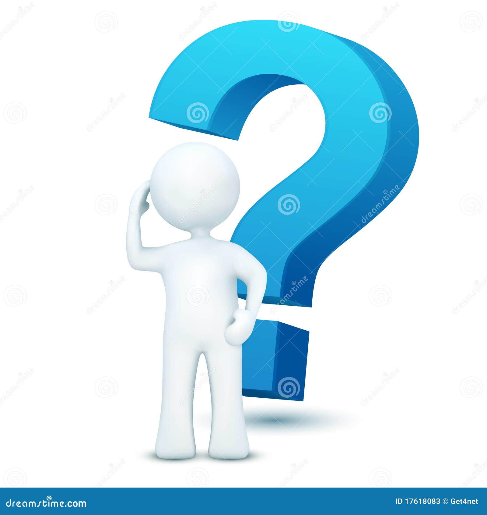 3d Character with Question Mark Stock Illustration - Illustration of ...