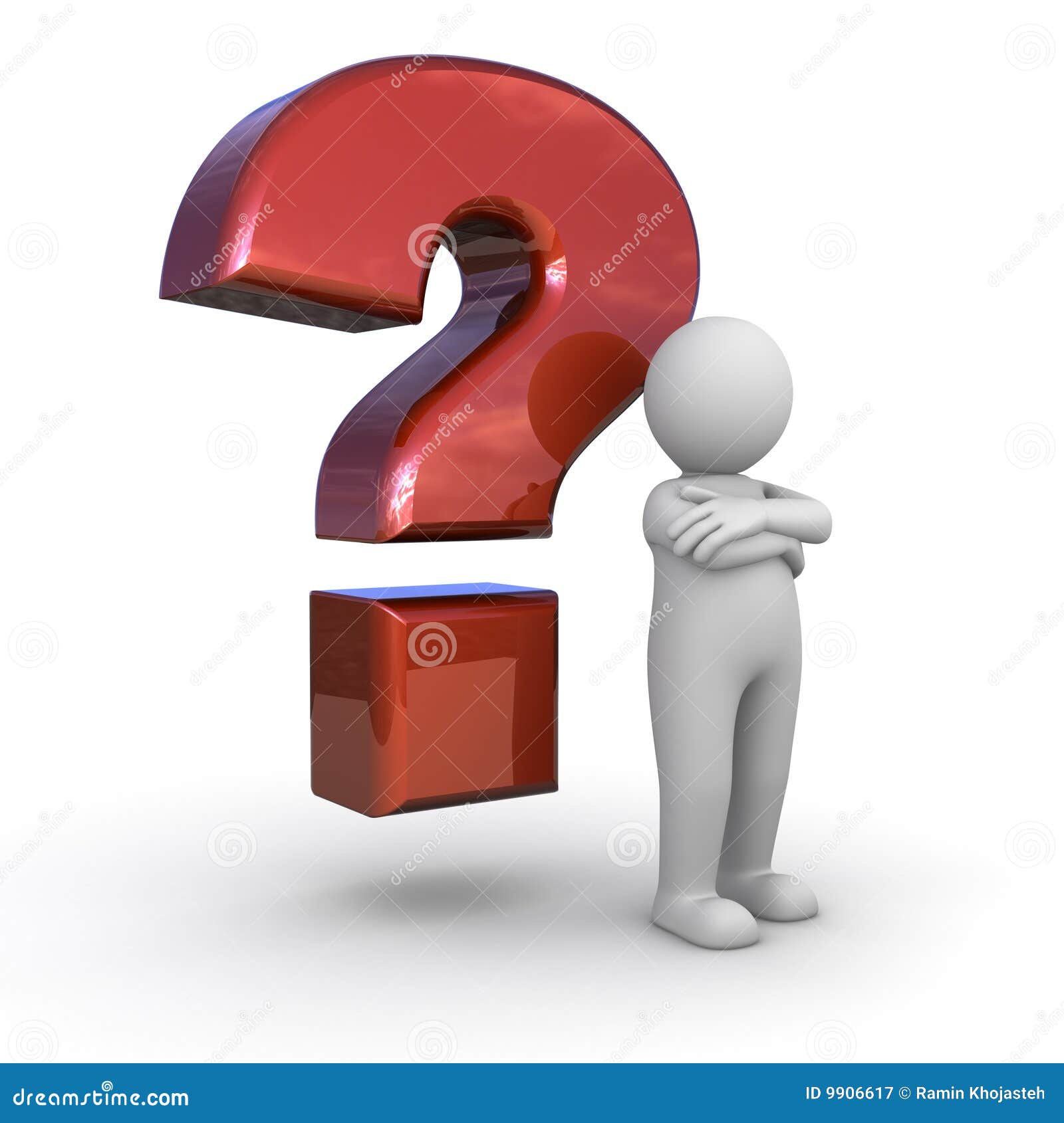 3D Character and Question Mark Stock Illustration - Illustration of ...