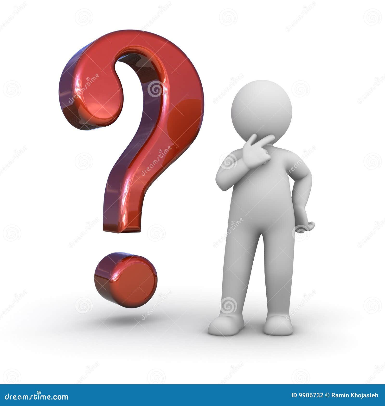 3D Character and Question Mark Stock Illustration - Illustration of ...