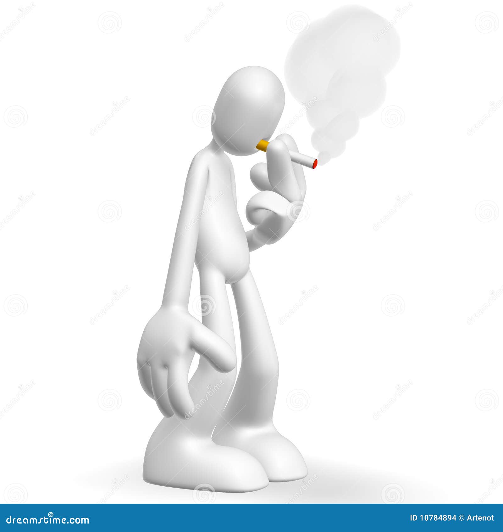 3d character smoking stock illustration. Illustration of motion - 10784894