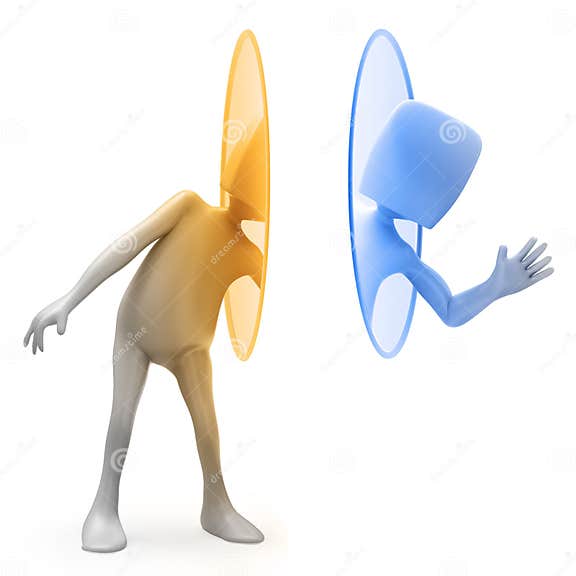 3D character Techy using stock illustration. Illustration of door ...