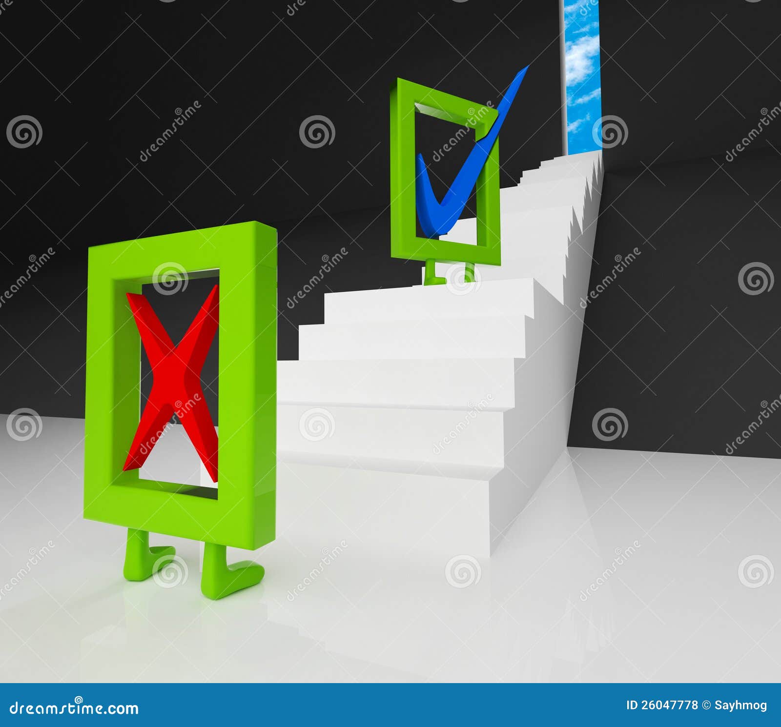3d Check Box with Check Mark Stock Illustration - Illustration of ...