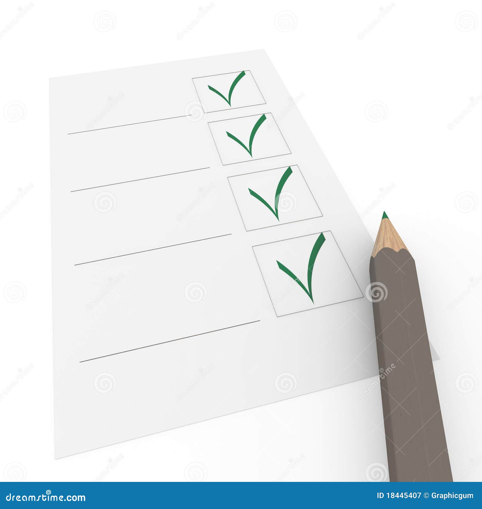 3d check box gray pencil stock illustration. Illustration of list ...
