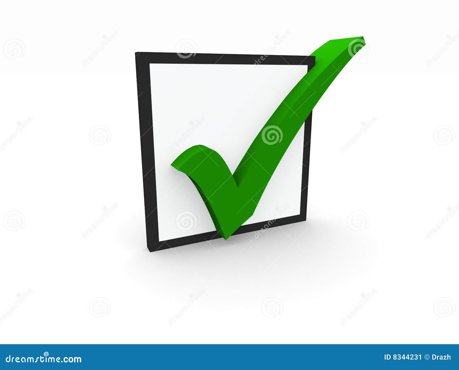 3d check symbol stock illustration. Illustration of accomplished - 8344231