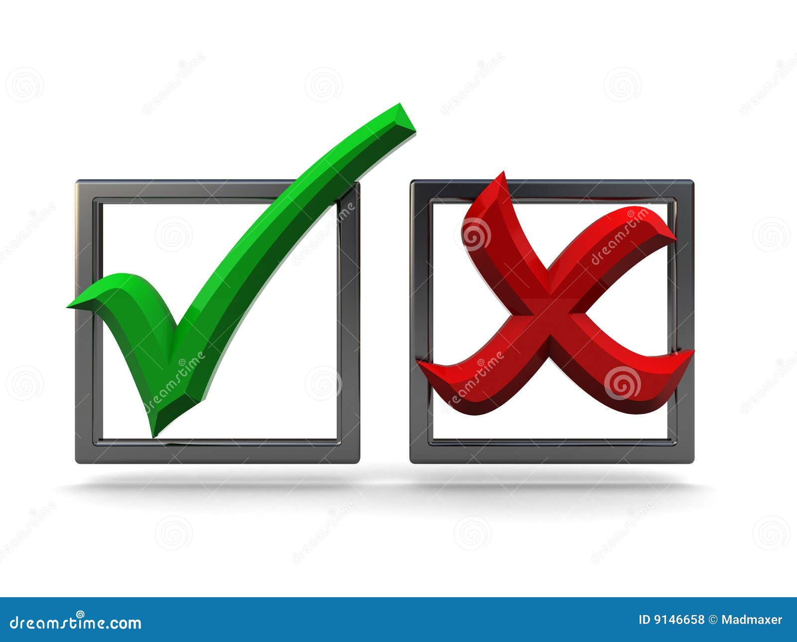 3d checkboxes stock illustration. Illustration of cross - 9146658