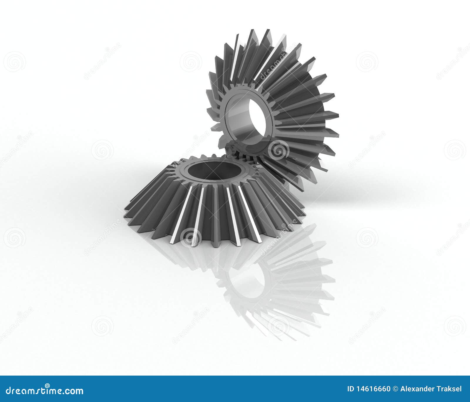 3D Chrome Gear Isolated on White Stock Illustration - Illustration of ...