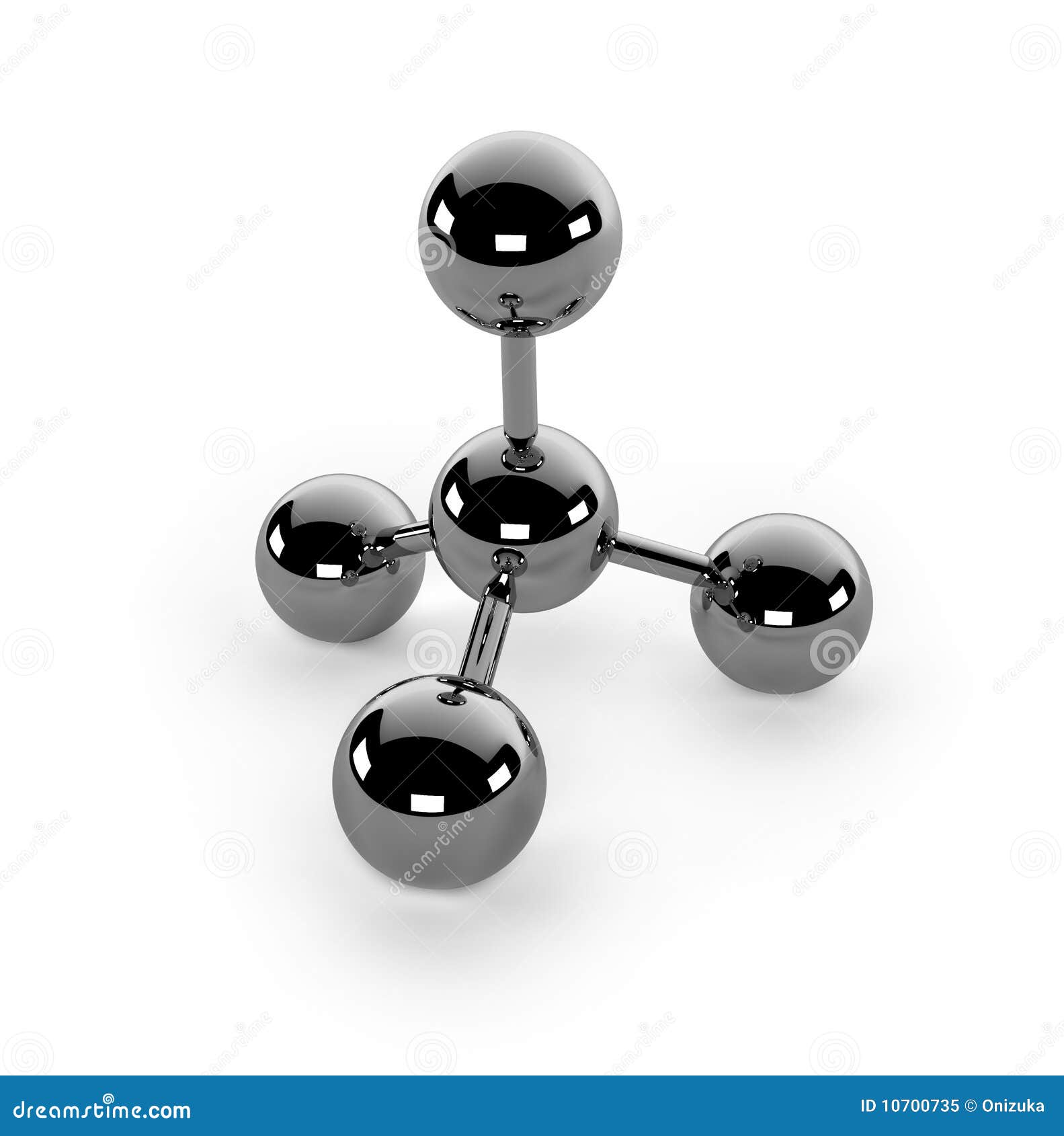 3d Chrome Model of Molecula Stock Illustration - Illustration of ...