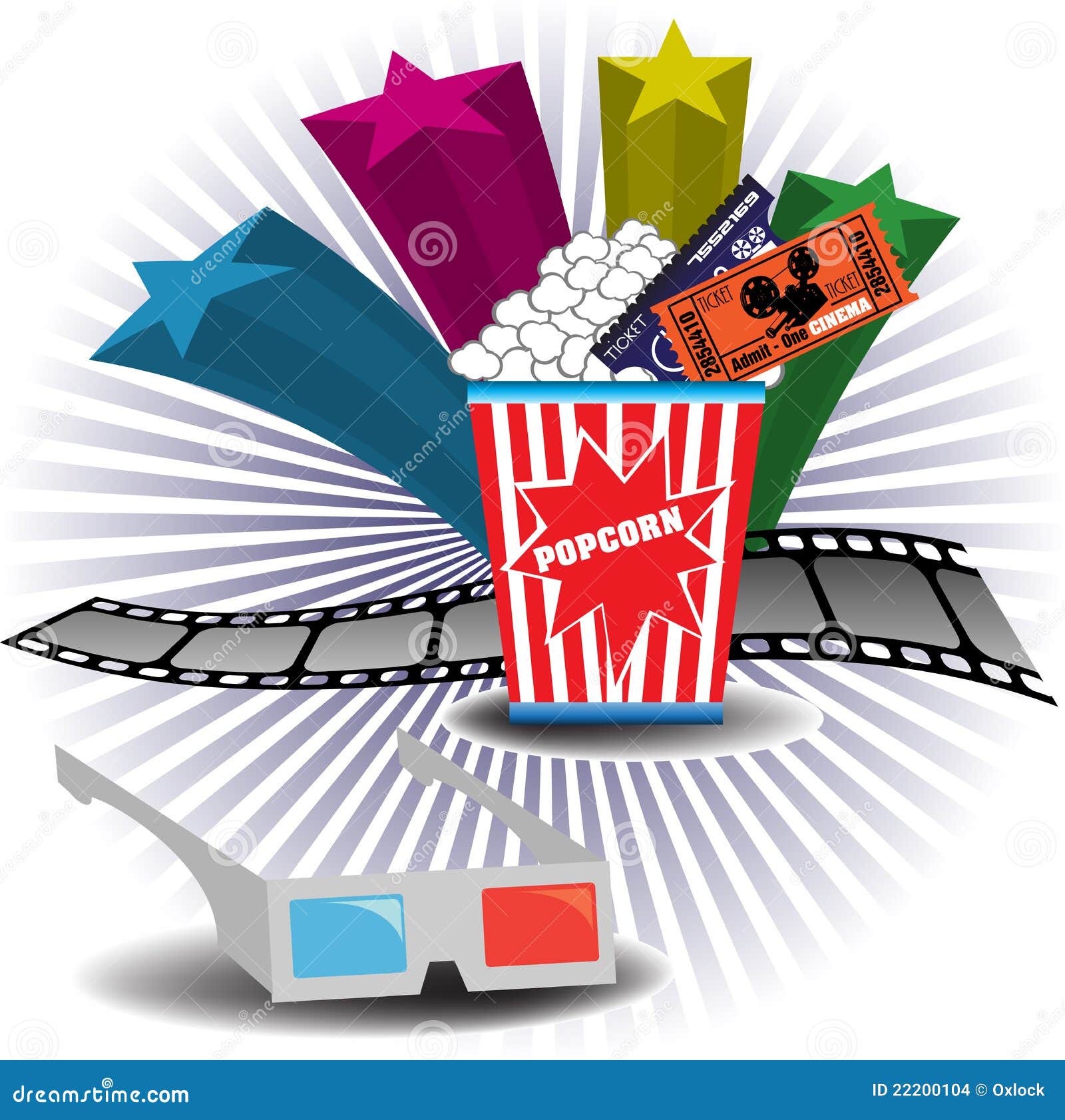 3D cinema theme stock vector. Illustration of producer - 22200104