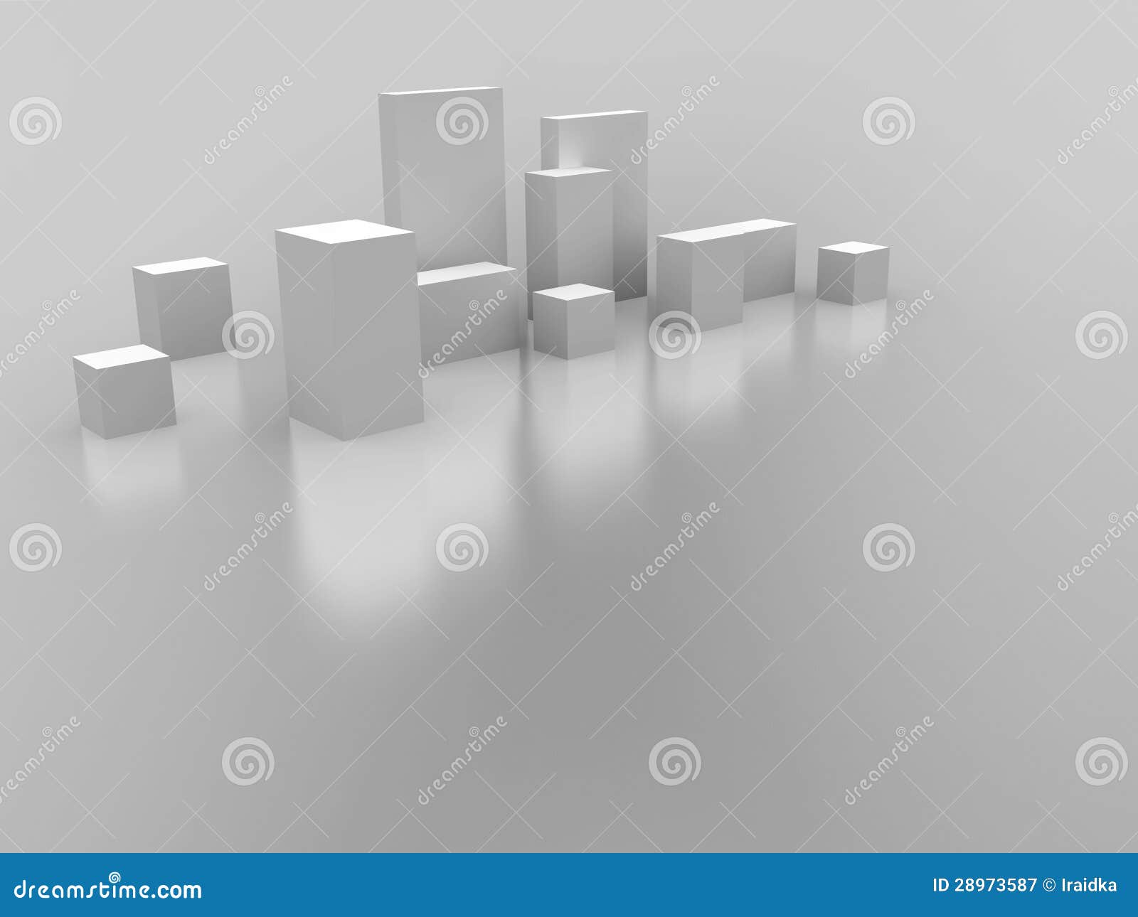 3d City ??buildings on Gray Stock Illustration - Illustration of empty ...