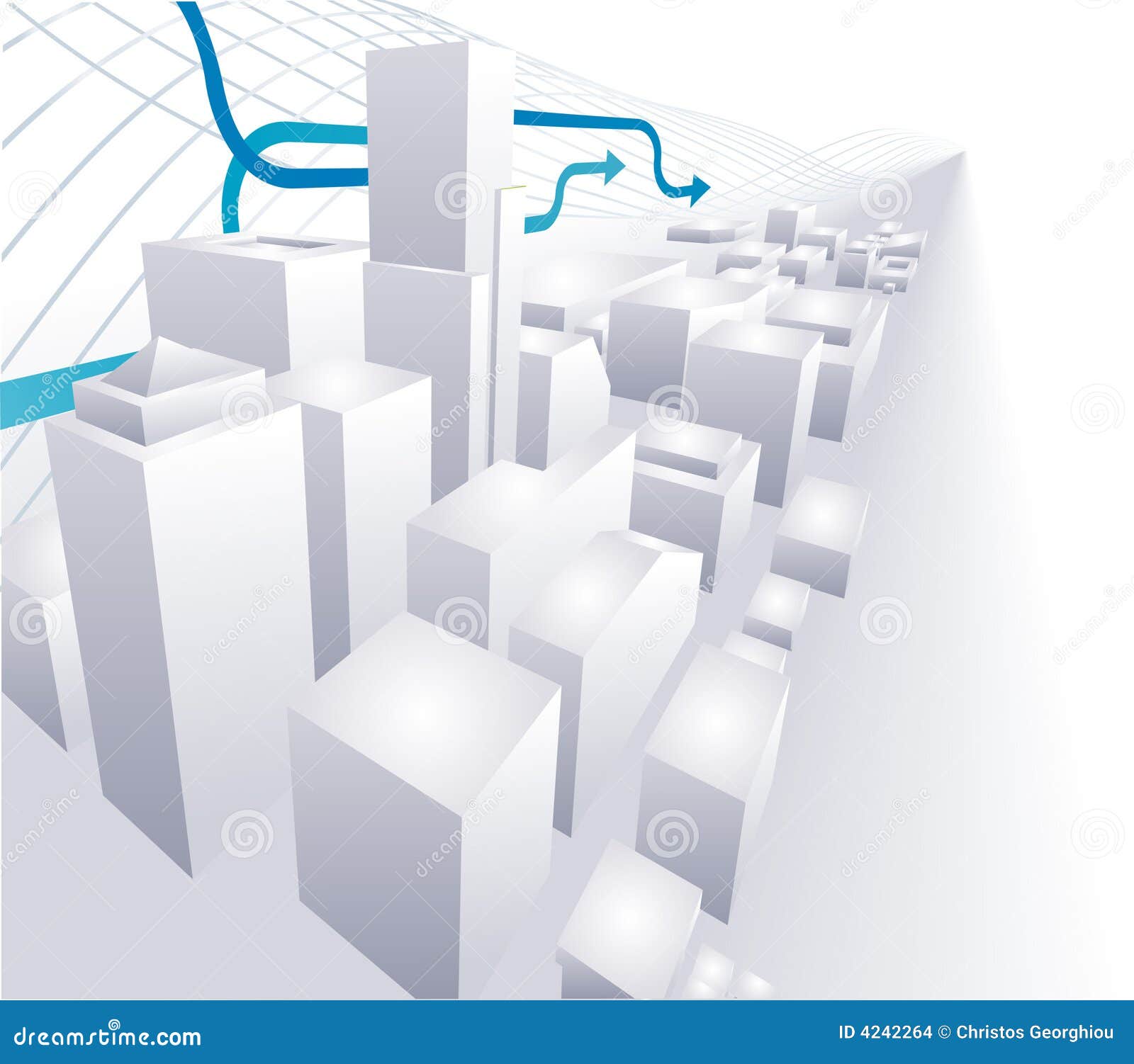 3D City Conceptual Abstract Ba Stock Vector - Illustration of buildings ...