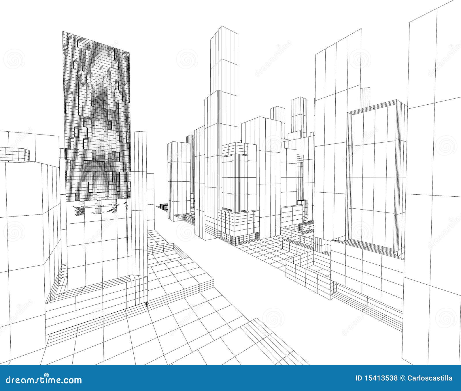 3d city map stock illustration. Illustration of apartment - 15413538