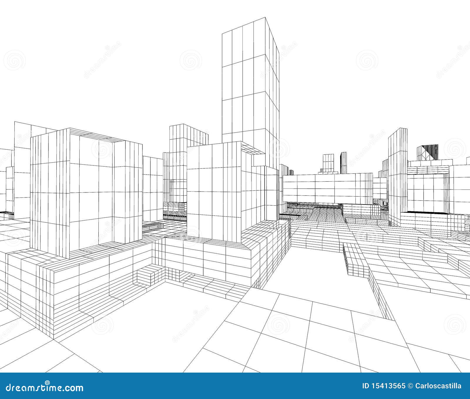 3d city map stock illustration. Illustration of abstract - 15413565