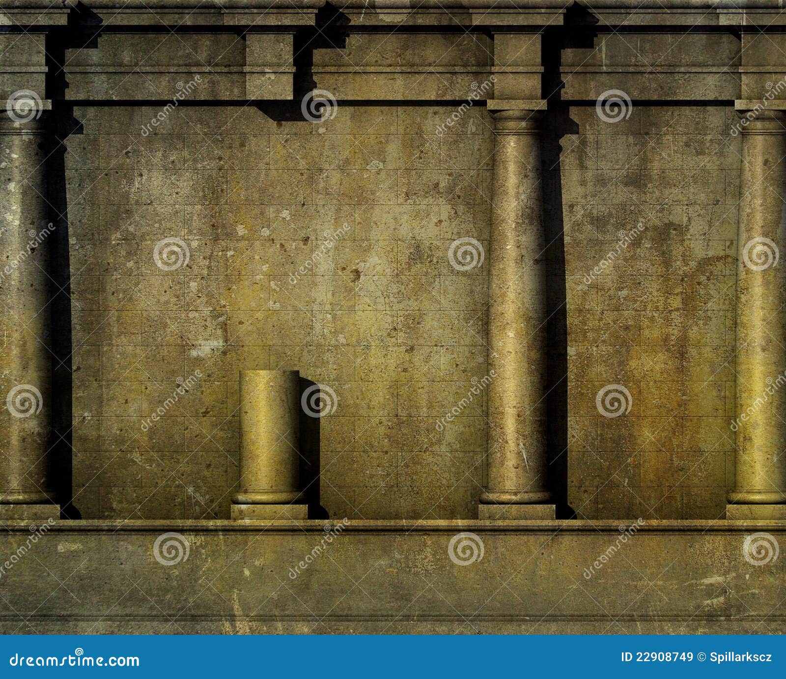 3d Classic Architecture Greek Roman Wall Render Stock Illustration ...