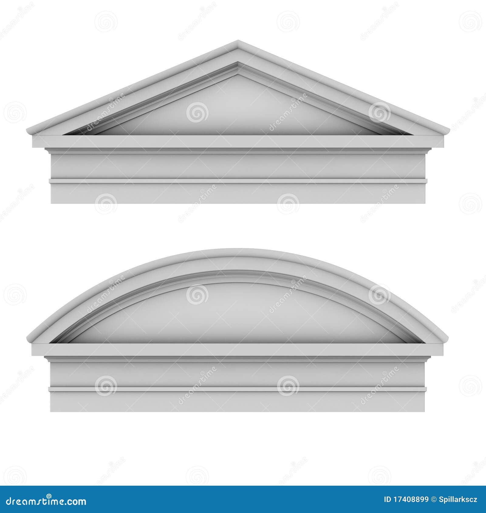 3d Classic Architecture Roman Tuscan Pediments Stock Illustration ...