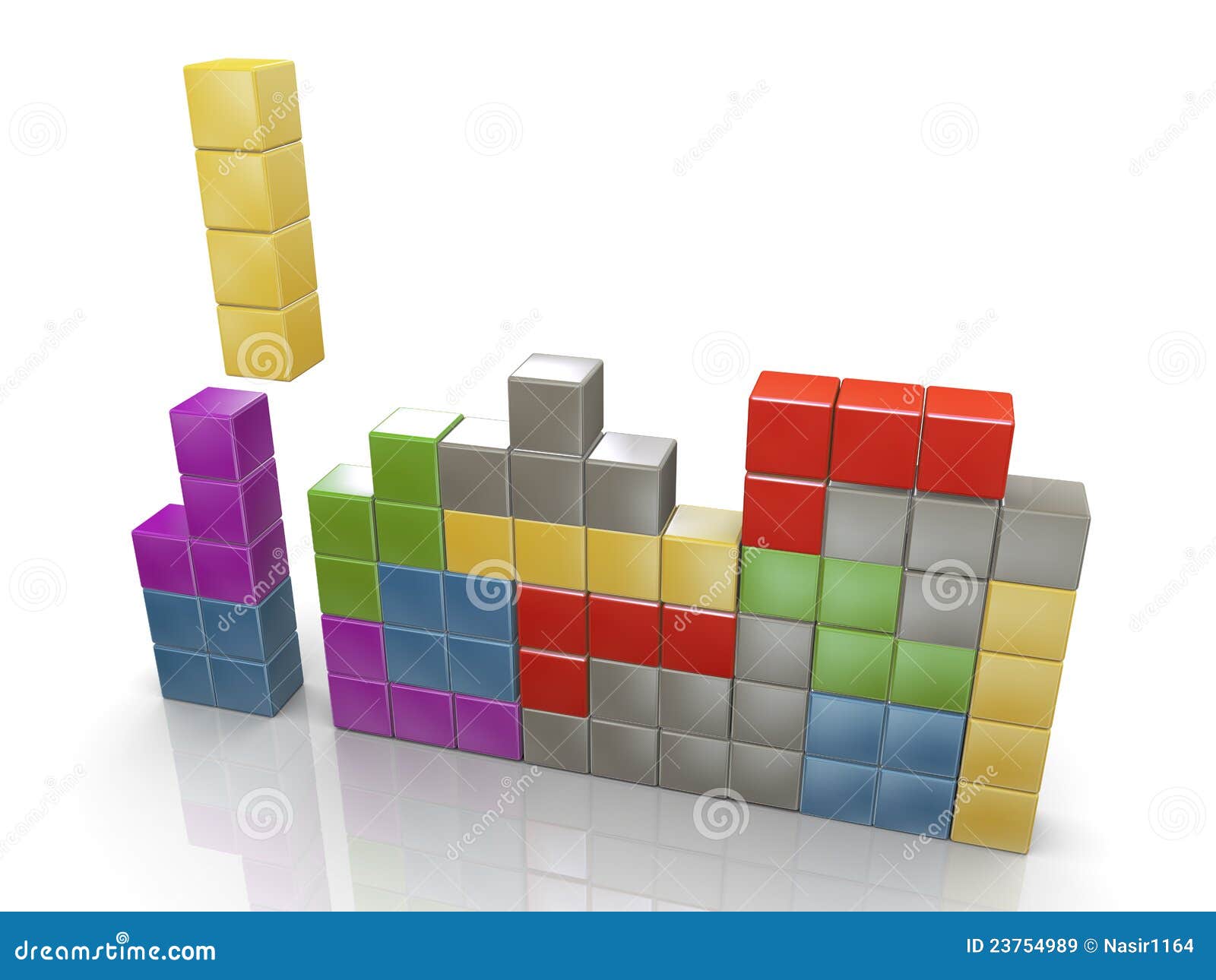 3d classic tetris game stock illustration. Illustration of competition ...