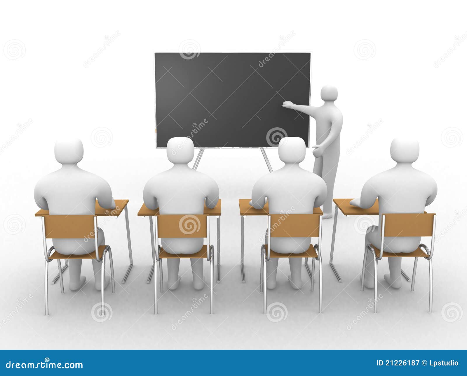 3d classroom with teacher. stock illustration. Illustration of number ...