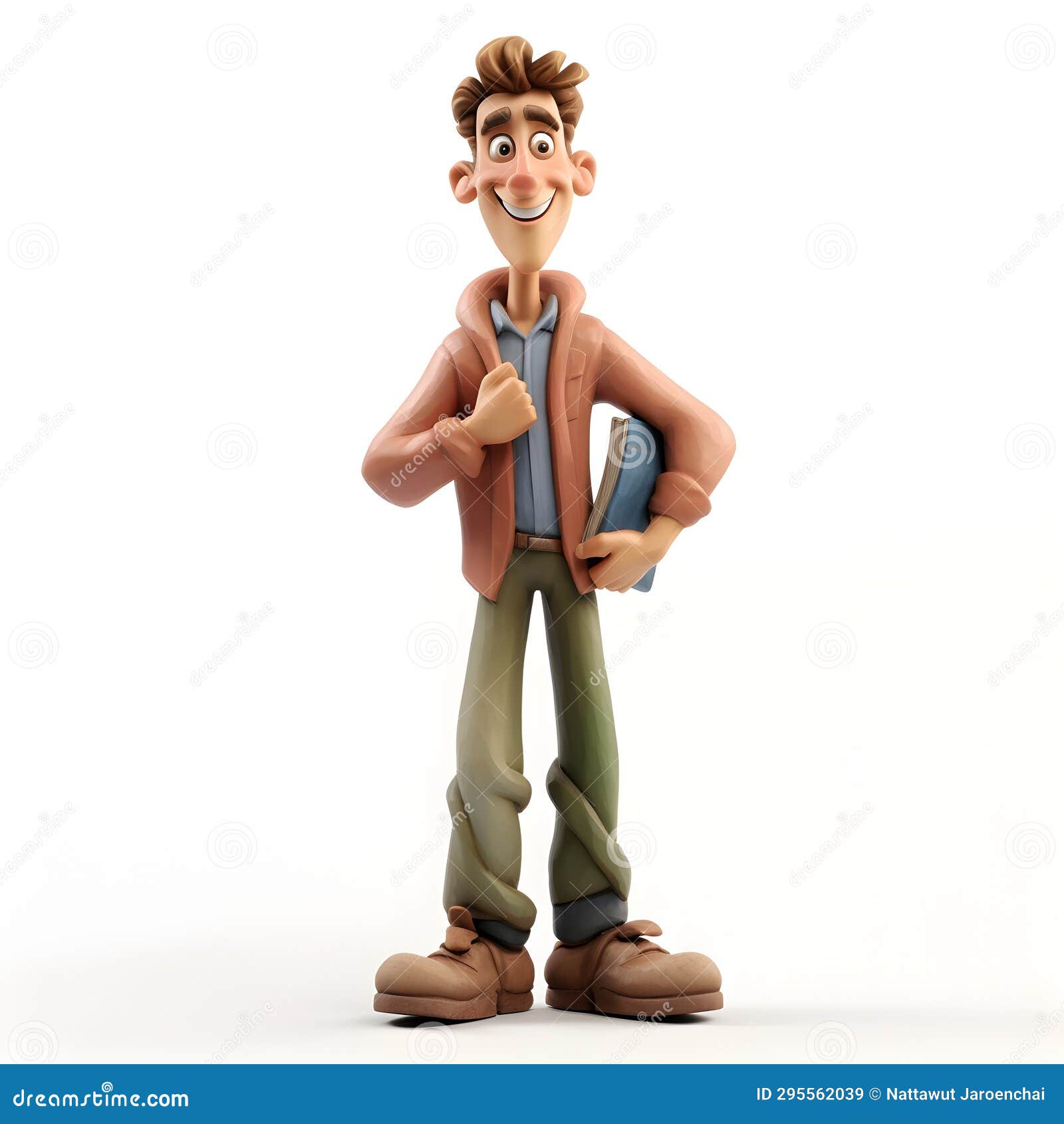 3d Clay Man Character on White Background Stock Illustration ...